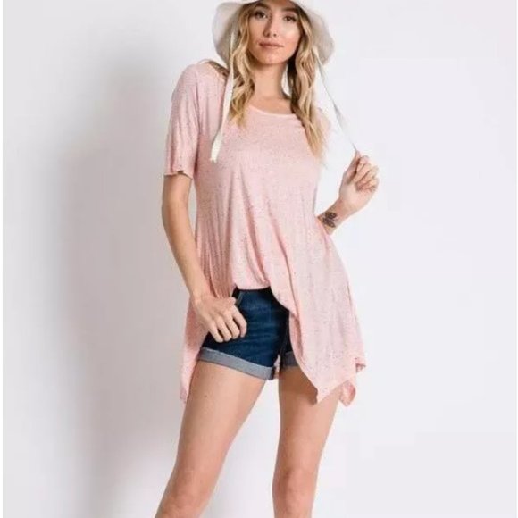 DAVI & DANI | Tops | Rustic Raw Short Sleeve Tunic Top | Poshmark